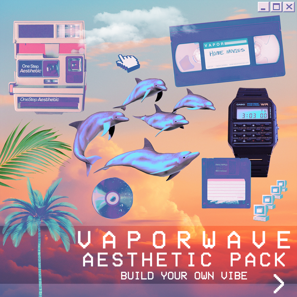 Vaporwave Aesthetic Pack, Instant Download Y2K 80s 90s Webcore Neon In – Go Polaris Studio
